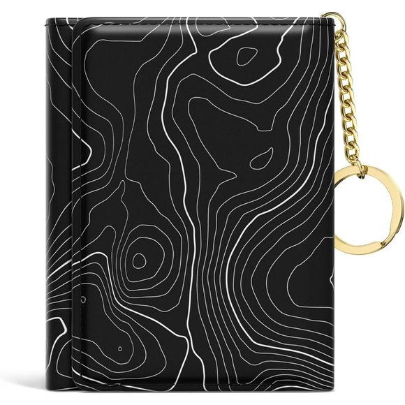 Rouidr | Bags | Women Black Lake Rfid Trifold Leather Card Wallet With ...